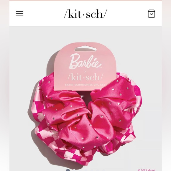 Kitsch | Accessories | Barbie X Kitsch Satin Scrunchies 2pc Set | Poshmark